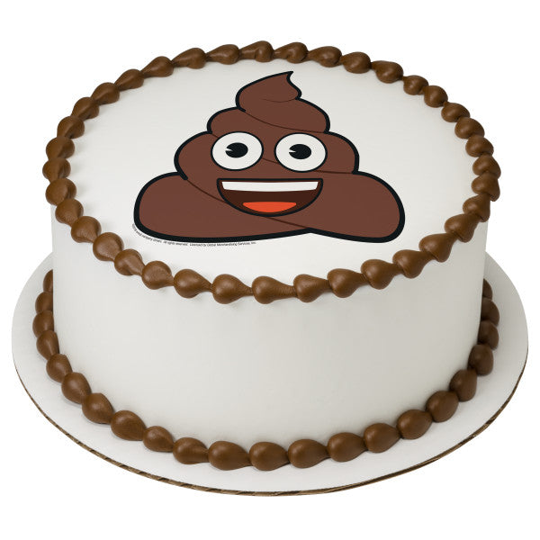 Imagen comestible para decoración de tarta con caca sonriente emoji ...